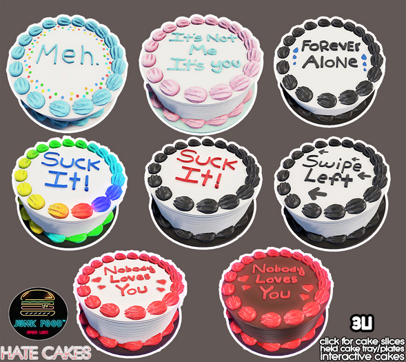 Second Life Marketplace - Junk Food - Hate Cake (Forever Alone)
